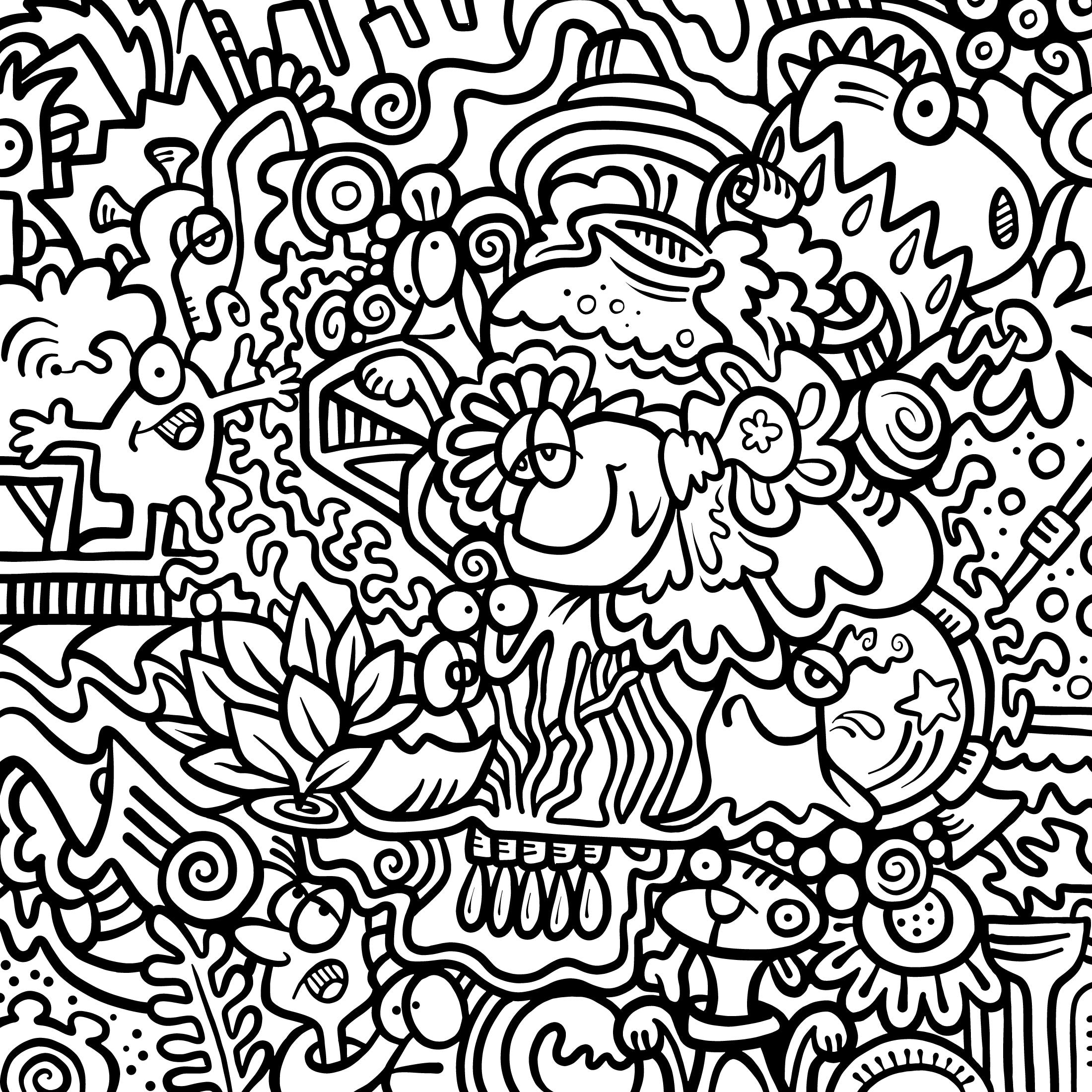 Scribble Art Coloring Pages